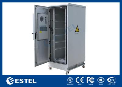 China 19 Inch Floor Mounted Outdoor Telecom Cabinet With 4 Wheels And Dual Doors for sale