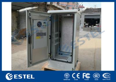 China 24U Floor Mounting Type Outdoor Telecom Cabinet With Theft Three Point Lock for sale