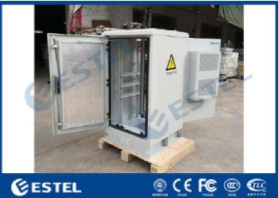China 24U Galvanized Steel Outdoor Telecom Cabinet IP55 Air Conditioner & Fans Cooling System for sale