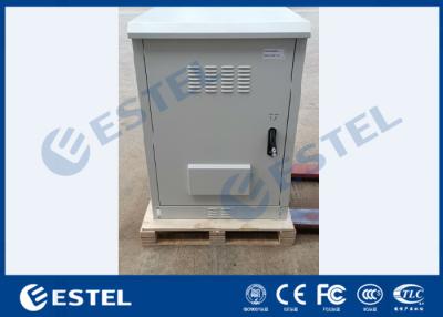 China IP55 Two Compartments Outdoor Telecom Cabinet 19 Inch Rack And Battery Shelves for sale