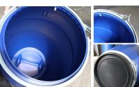 China HDPE Plastic Drum Barrel 30L - 160L Cylinder Shape With Iron Hoop for sale