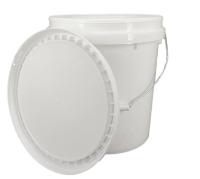 China Cylindrical Food Grade Plastic Bucket With Handle Lid 20L White for sale