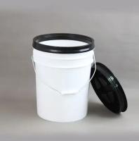 China 1.4mm Thickness 20L Plastic Paint Bucket With Screw On Gamma Seal Lid And Metal Handle for sale
