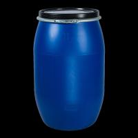 China 200L Blue Plastic Barrel Drum With Handle And Steel Hoop For Chemical Storage for sale