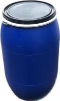 China 200L Blue Plastic Barrel Drum With Handle And Steel Hoop For Chemical Storage for sale