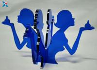 China blue Colored 1mm Custom Acrylic Stand PMMA Laser Cut Plastic Shapes for sale