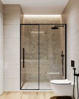 China Space Saving Slim Frame Stainless Steel Sliding Door For Small Bathrooms for sale