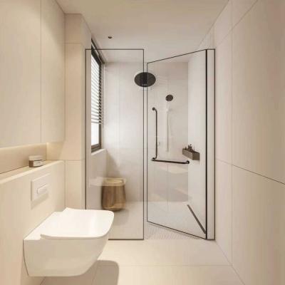 China Fluted Textured Glass Stainless Steel Swing Door For Luxury Washroom Design OEM ODM for sale