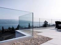 China Modern Frameless Aluminum Base Shoe Glass Railing For Residential Balcony for sale