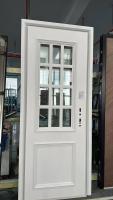 China Custom Grid Glass Aluminum Entrance Door With Multi Point Lock For Villa for sale