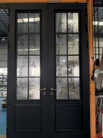 China Custom Black French Aluminum Double Glass Door For Villa Entrance for sale