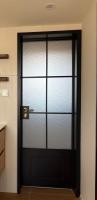 China Custom Black Aluminum Single Glass Door For Bathroom And Interior for sale