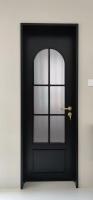 China Custom Black Aluminum Arched Glass Door For Bedroom And Living Room for sale