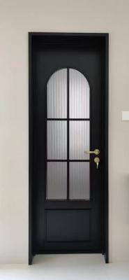 China Custom Black Aluminum Arched Glass Door For Bedroom And Living Room for sale