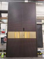 China Custom Bronze Aluminum Double Entrance Door With Smart Lock For Villa for sale