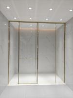 China Custom Gold Framed Clear Glass Shower Enclosure For Luxury Bathroom for sale