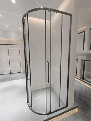 China Custom Gunmetal Curved Quadrant Corner Sliding Shower Enclosure For Modern Bathroom for sale
