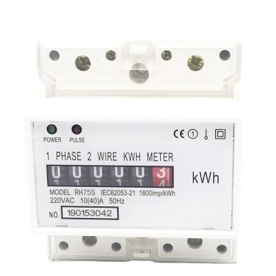 China High DIN Rail Single Phase Two Wire Electronic Watt Power Energy Counter LCD 5+1 Digits Display for sale