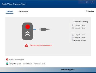 China 500GB HDD Body Worn Camera Software for Bodycam Data Uploading BWC Tool for sale