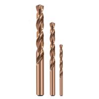 China Titanium Coated Cobalt Twist Drill Bits 1-20mm Size Range with TiCN Copper Coating for Metal and Stainless Steel for sale