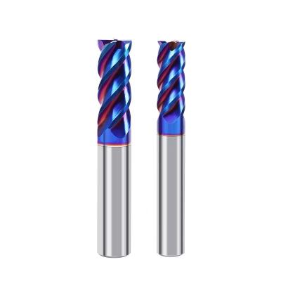 China KM-65 Series 65 Degree 4-Blade Tungsten Steel Milling Cutter with Nano Coating for HRC<65 Steel for sale