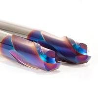 China KM-65 Series 2-Blade Tungsten Steel Ball End Mill with Blue Nano Coating for CNC Cutting HRC<65° Materials for sale