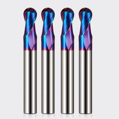 China KM-65 Series Tungsten Carbide Ball End Milling Cutter with Nano Coating for Steel Cutting HRC<65° for sale