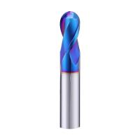 China KM-65 Series 2-Blade Tungsten Steel Ball End Mill with Blue Nano Coating for CNC Cutting HRC<65° Materials for sale