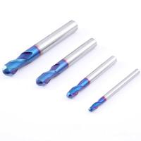 China 2 Flute Ball End Mill Blue Nano Coating CNC Tool for sale