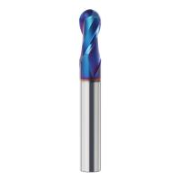 China KM-65 Series 65° 2-Edge Tungsten Steel Ball End Milling Cutter with Blue Nano Coating for HRC<65 Steel for sale