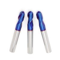 China 2 Flute Ball End Mill Blue Nano Coating CNC Tool for sale