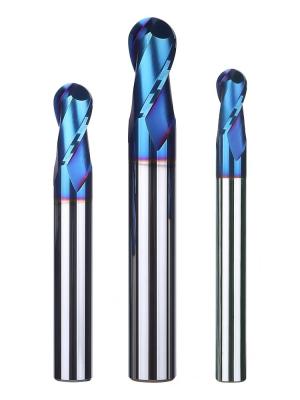 China KM-65 Series Blue Nano Coating Ball End Mill Set - Tungsten Steel CNC Cutting Tool for HRC<65° Materials for sale
