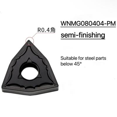 China WNMG080404-PM CNC Turning Insert for Steel Parts Below 45° - KM Brand Metal Lathe Blade for sale