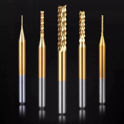 China TiN Coated PCB Corn Cob End Mill Cutter 1-12mm Diameter for CNC Milling Machines for sale