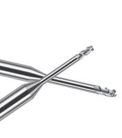 China N600 Micro Diameter Long Neck Round Nose Milling Cutter - 2 Flute Carbide Tool for Aluminum & Copper for sale