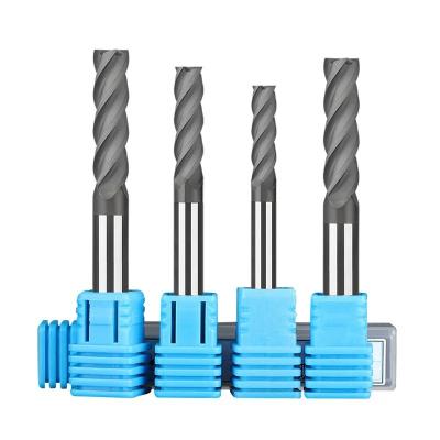 China Diamond Coated Carbide 4 Flute Flat End Mill CNC Machining Milling Cutter for sale