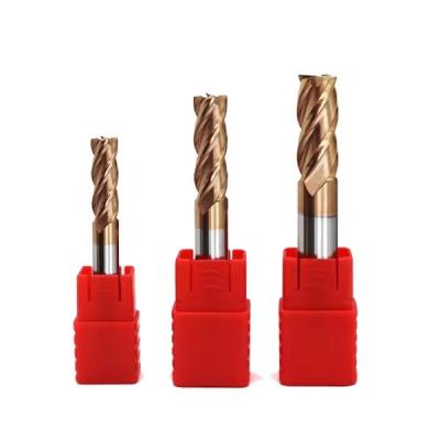 China HRC55 Tungsten Carbide 4-Flute End Mill Cutter with TIALN Coating for Hardened Materials for sale