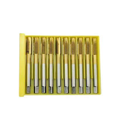 China M1-M20 HSS Titanium-Coated Straight Slot Tip Tap with 3/4 Straight Flutes for Bearing Steel and Carbide Materials for sale