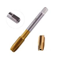 China HSS Titanium Coated Thread Tap M2-M24 with 4 Straight Flutes and Spiral Point for High-Speed Tapping for sale