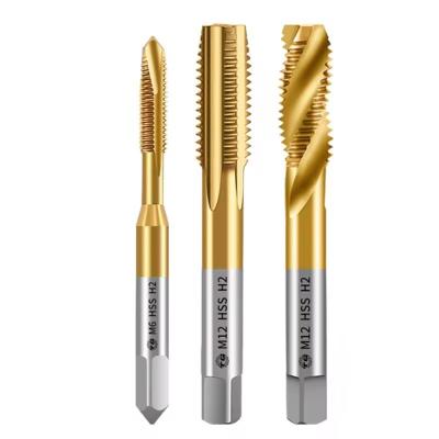 China M12 Metric Tungsten Steel HSS Machine Tap Set with Titanium Coating for Stainless Steel and Carbon Steel Threading for sale
