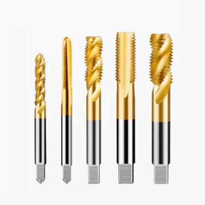 China M35 High-Speed Steel Screw Taps M3-M12 with Titanium Coating for Stainless Steel Threading for sale