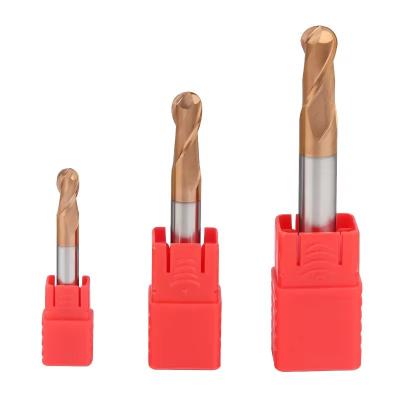 China HRC 45/50/55/60 Solid Tungsten Carbide CNC End Mil Ball End Milling Cutter 2 Flutes for Steel for sale