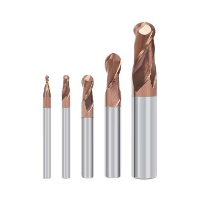 China DLC Coated Carbide Cutter Tool for Metal , 2 Flute Cutting Tools Milling Cutters Ball Nose End Mill for sale