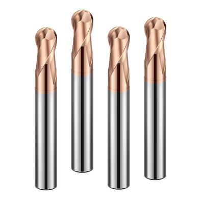 China High Quality 2 Flute Ball Head End Mill Solid Carbide Endmills HRC 50/55/60/65/70/80 for Metal Processing CNC Cutting Tool for sale