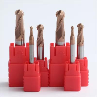 China HRC55° Ball Nose End Mills Solid Carbide Milling D1mm-D20mm Two Flute End Mill for sale