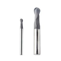 China Hard Steel Cutting Tools 2 Blade Metric Carbide Milling Cutter with Metal Ball Nose Graphite Endmill for sale