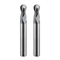 China Hard Steel Cutting Tools 2 Blade Metric Carbide Milling Cutter with Metal Ball Nose Graphite Endmill for sale