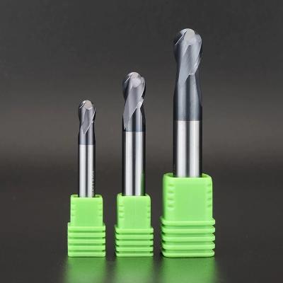 China Diamond Coated Carbide HRC70 Graphite Ball End Mills for CNC Processing of Carbon Fiber and High-Silicon Aluminum for sale
