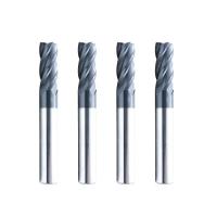 China Diamond Coating 4 Flute Solid Carbide End Mill for High Precision Metal Milling for sale