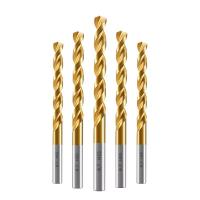 China Titanium Plated Straight Handle Twist Drill Woodworking Opener Drilling Drill Bit Plastic Box Set Accessories for sale